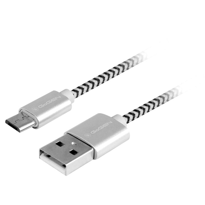 Kabel GoGEN USB / micro USB, 2m, opletený (MICUSB200MM24) stříbrný ...